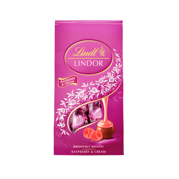 Lindor Bag Raspberry & Cream 137G - - EKO:-