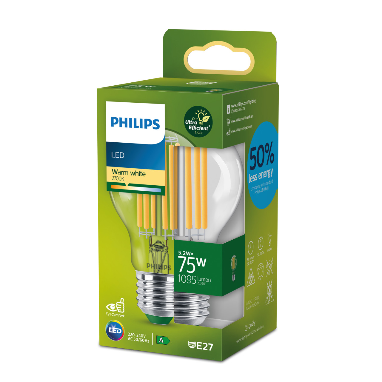 Led Cl A60 E27 Ue - PHILIPS 75W - EKO:-