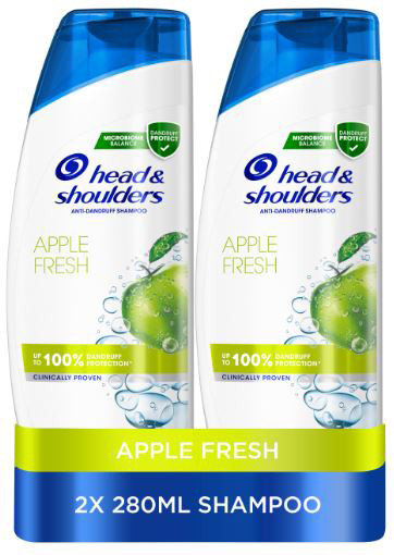 Shampoo 2X280Ml Apple Fresh - HEAD & SHOULDERS - EKO:-
