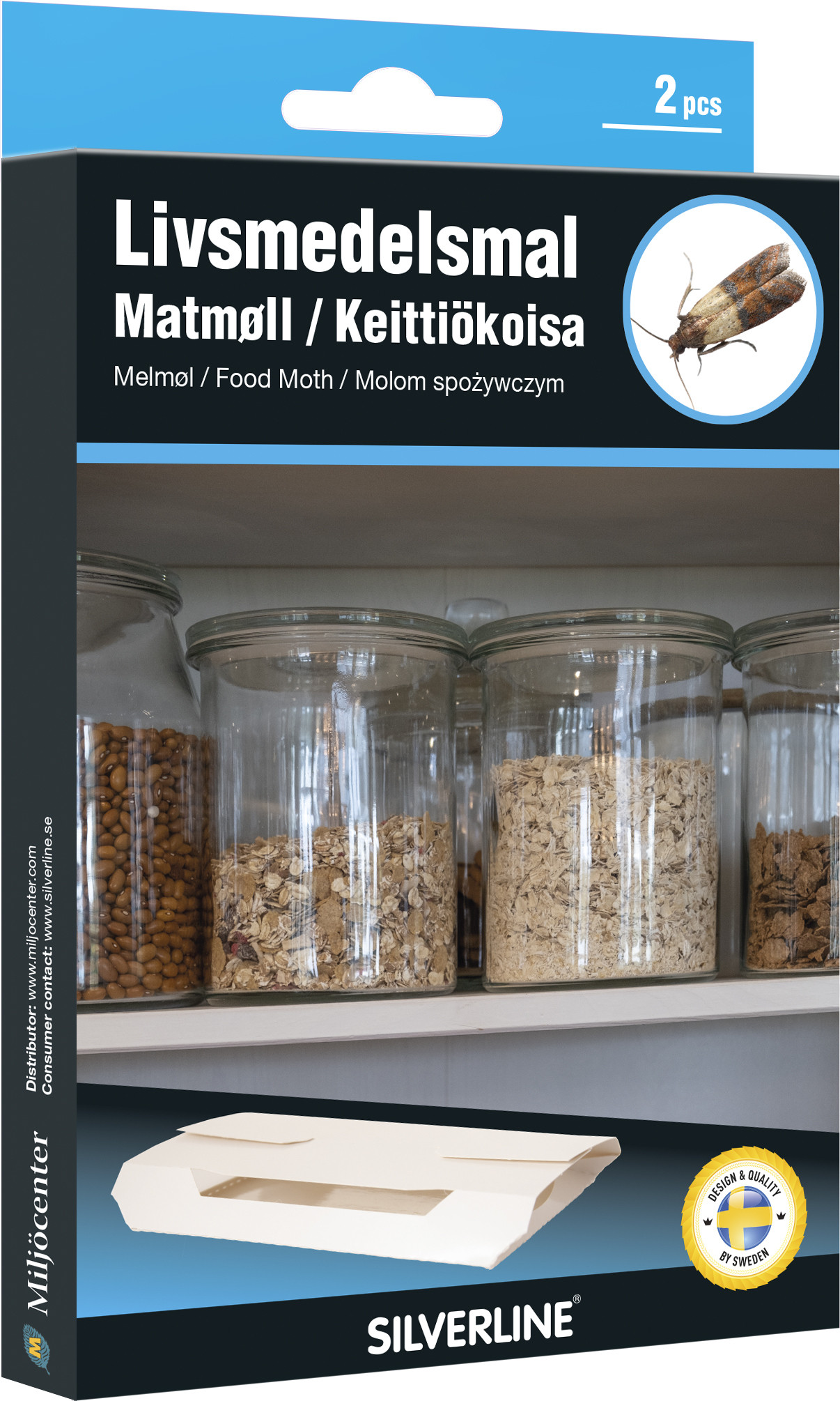 Livsmedelsmalfälla 2P - Silverline - EKO:-