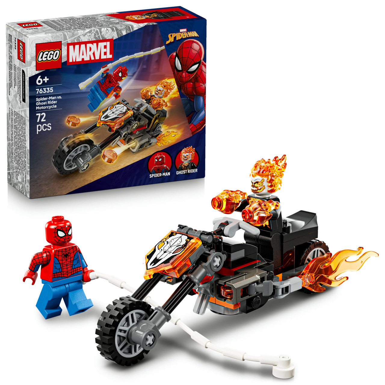 LEGO® | Marvel Spider-Man mot Ghost Rider på motorcykel - Byggleksak ...