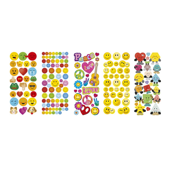 Stickers 10P Smileys Deluxe - Panduro - EKO:-