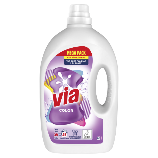 Flytande Kulörtvättmedel - Via Color 2250 ml - EKO:-