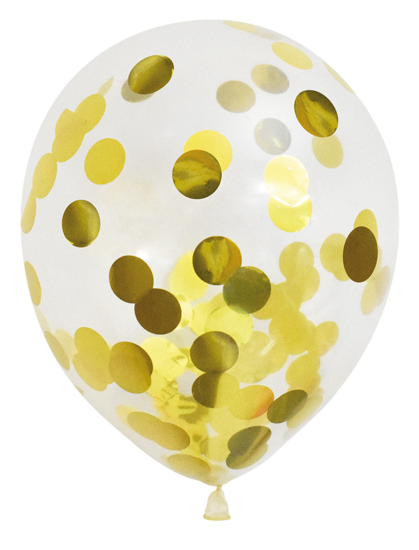 Ballonger Confetti Guld 6P - HISAB - EKO:-