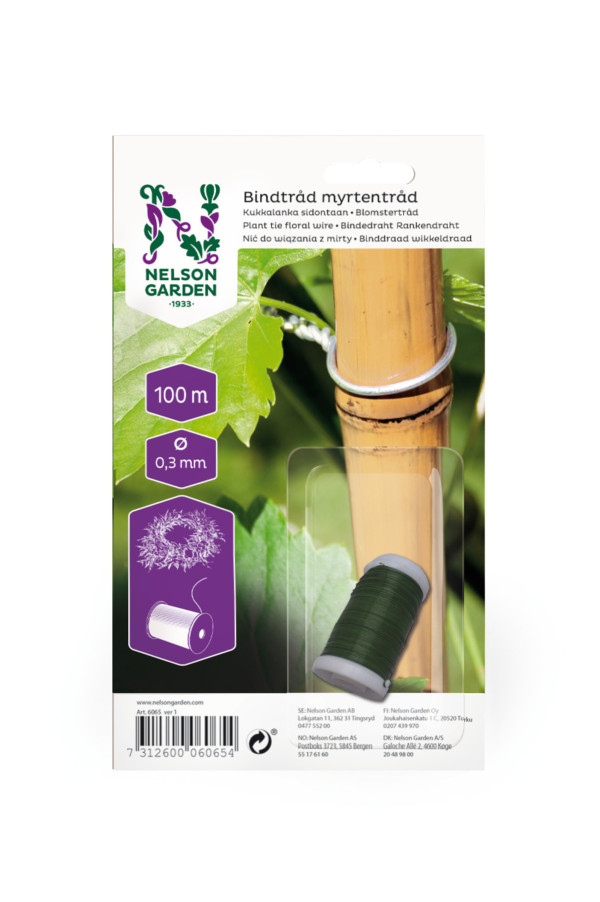Bindtråd Myrtentråd Grön Ø0,3Mm 100M - NELSON GARDEN - EKO:-