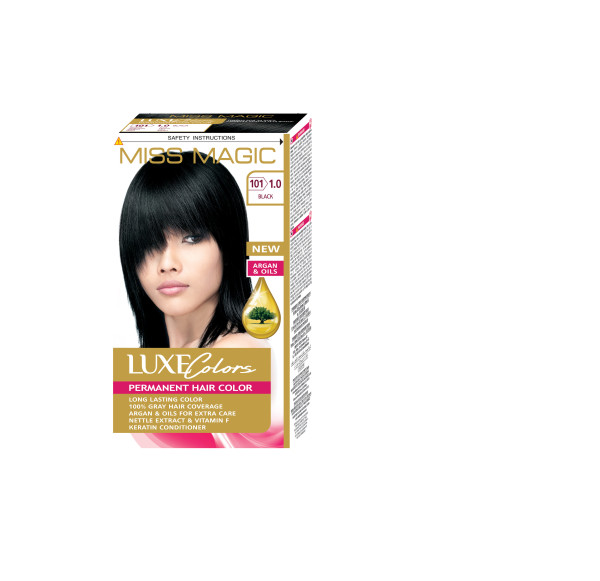 MISS MAGIC PERMANENT HAIR COLOR 1.0 BLACK 118G - EKO:-