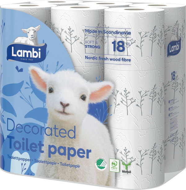 Toalettpapper Dekor 18P - LAMBI - EKO:-