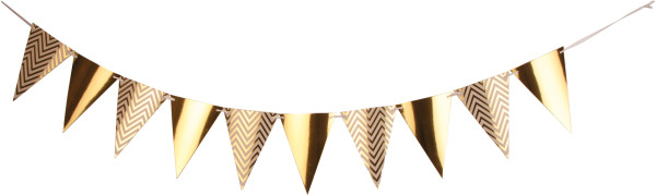 Girlang Vimplar 2M 10St 13*18Cm Guldfolie - Hedlund - EKO:-