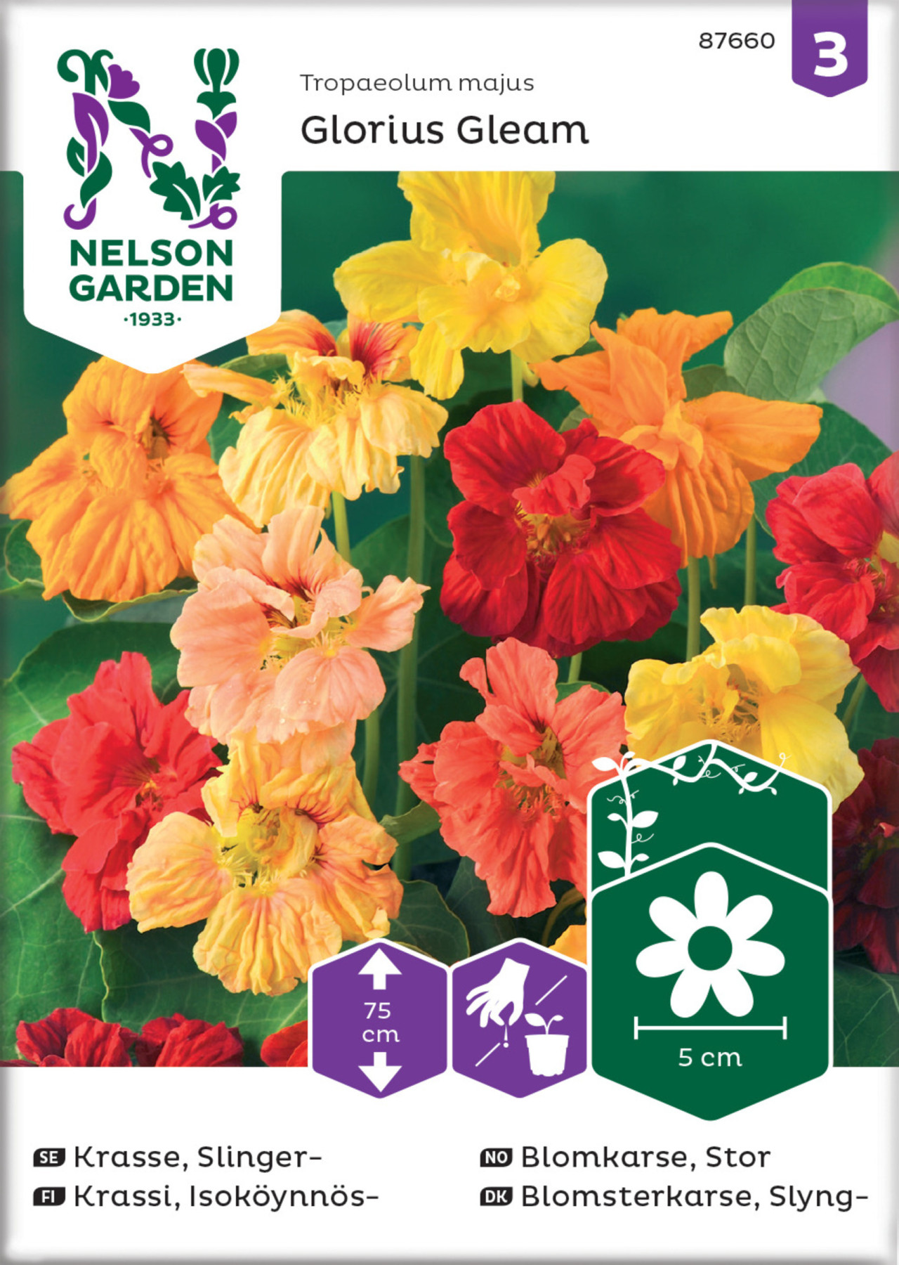 Nelson Pg3 Frö Krasse, Slinger-, Glorius Gleam, Mix - NELSON GARDEN - EKO:-