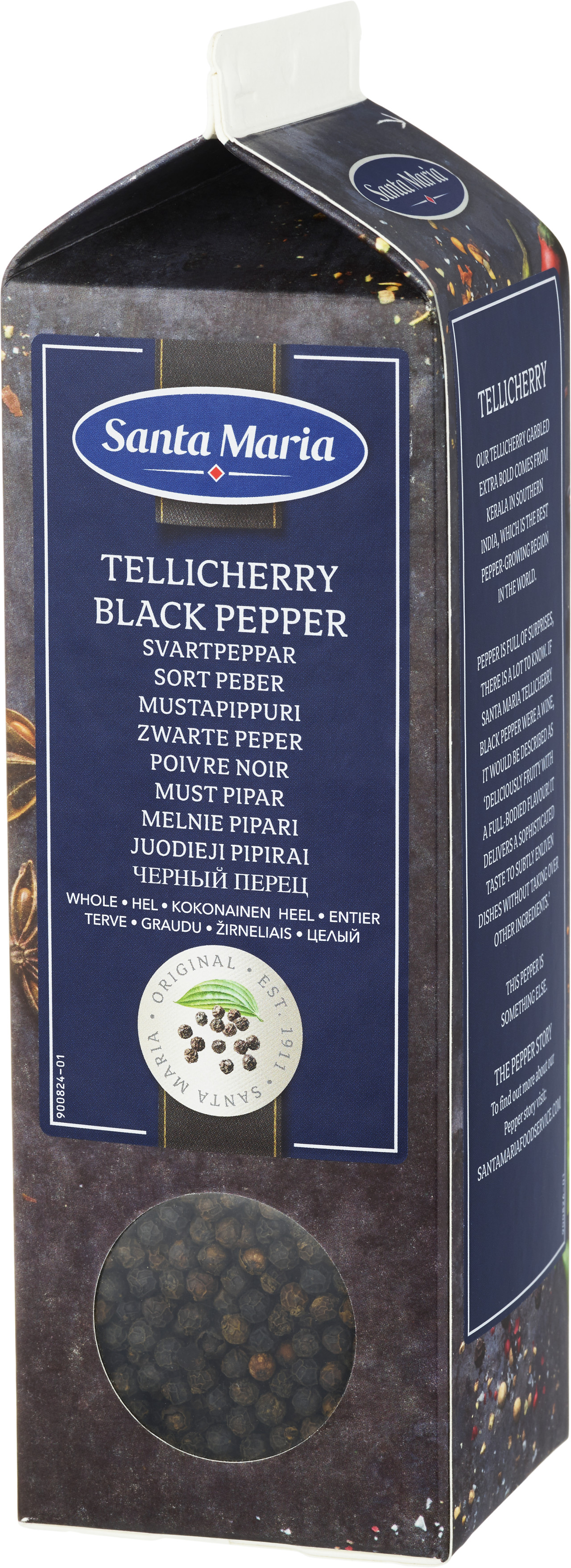 Svartpeppar Tellicherry Hel - SANTA MARIA - EKO:-