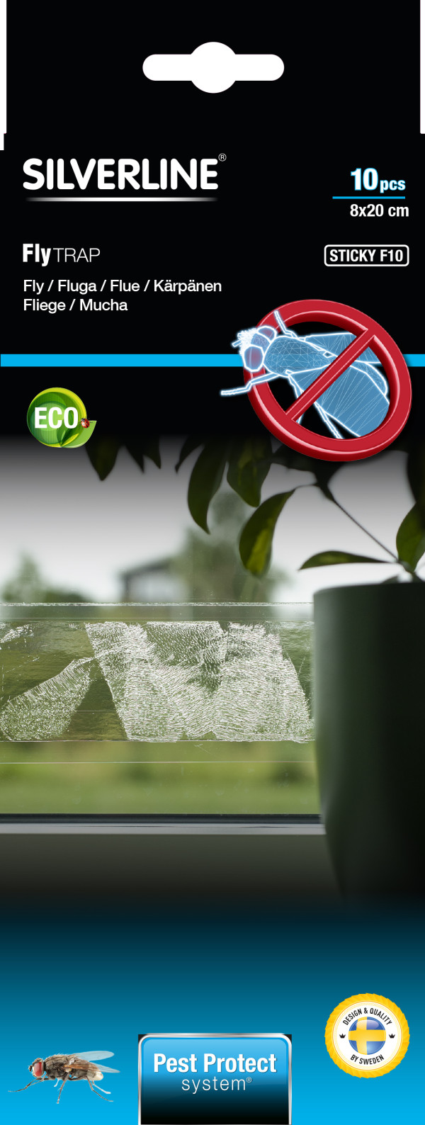 Flugfälla Fönster Sticky F10 10P - Silverline - EKO:-