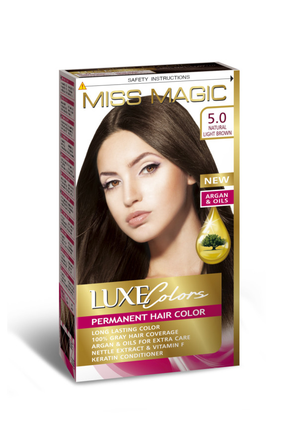 MISS MAGIC PERMANENT HAIR COLOR 5.0 NATURAL LIGHT - EKO:-
