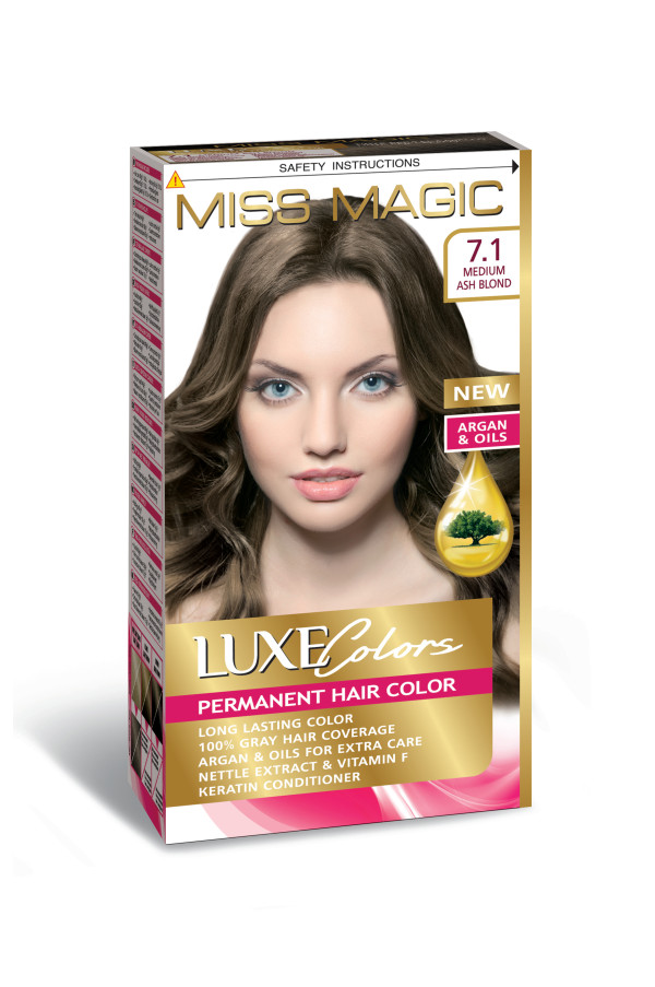Miss Magic Permanent Hair Color 7.1 Medium Ash Blo - EKO:-