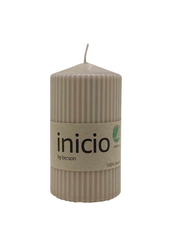 Inicio Blockljus Räfflade Sand Stearin 67X120Mm - EKO:-